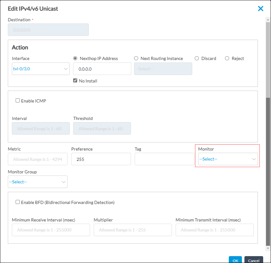 Configure IP SLA Monitor Objects - Versa Networks